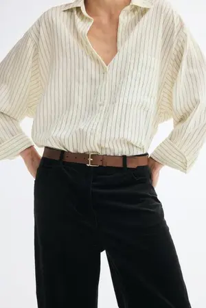H&M Cotton Corduroy Pants - Black