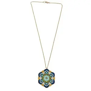MADISON BEVERLY HILLS Mandala Small Dreamer Pendant Necklace - Blue
