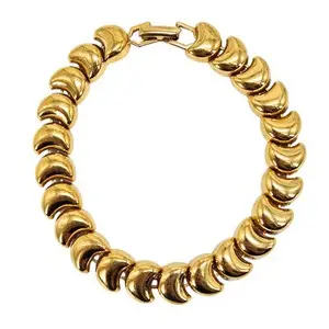 MADISON BEVERLY HILLS Vintage 1980s Tone Crescent Link Bracelet