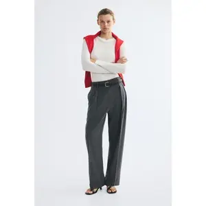 H&M Dress Pants With Belt - Dark Gray