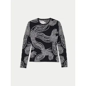 Gobi Cashmere Rope Knot Print Cashmere Silk Sweater