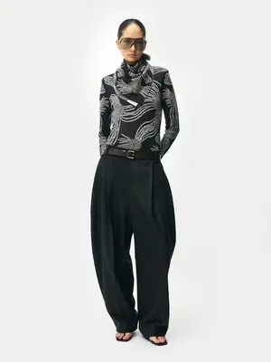 Gobi Cashmere Rope Knot Print Cashmere Silk Sweater