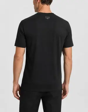 Philipp Plein Jersey T-shirt Skull Metallic Neon - Black