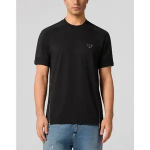Philipp Plein Jersey T-shirt Padded Sleeves - Black