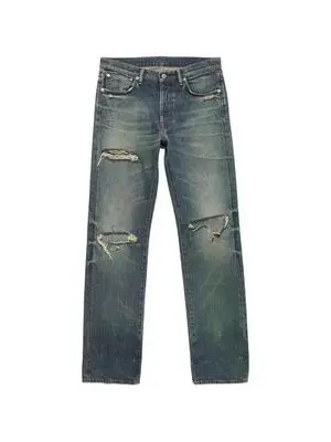 Acne Studios Re-edition Worn Jeans 1996m Mid Waist Straight Leg - Blue