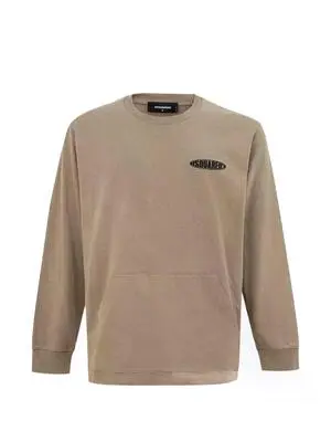 Dsquared2 Logo-print Kangaroo-pocket T-shirt - Neutrals
