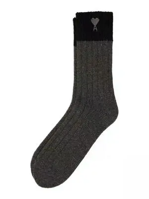 AMI Paris De Coeur Embroidered Socks