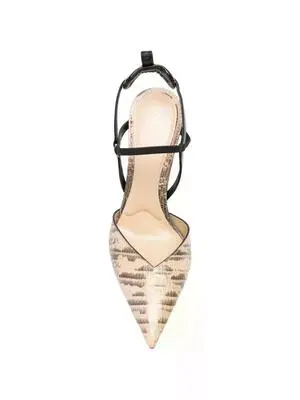 Fendi Very Colibrì Snake-effect Slingback Pumps