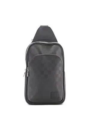 LOUIS VUITTON Avenue Sling Bag Nm Damier Infini Leather Crossbody Bag - Black