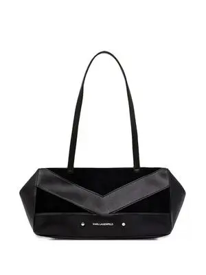 Karl Lagerfeld Suede-panel Leather Shoulder Bag
