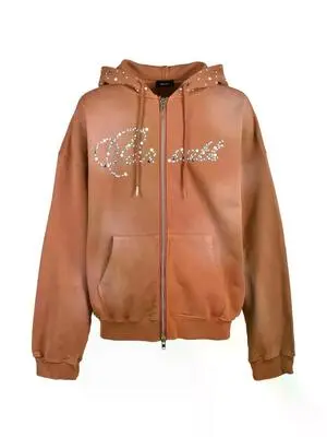 BREATH Rhinestone-embellished Faded Hoodie