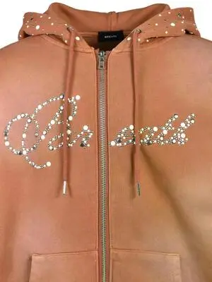 BREATH Rhinestone-embellished Faded Hoodie