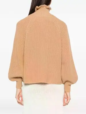 Max Mara Pontile Ruffled-collar Ribbed-knit Sweater
