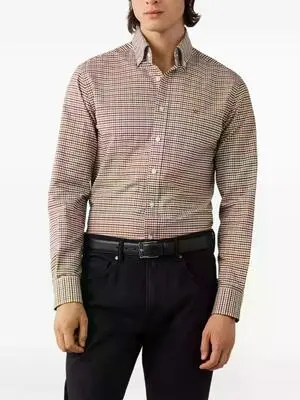 HACKETT  Gingham-check Shirt - Orange