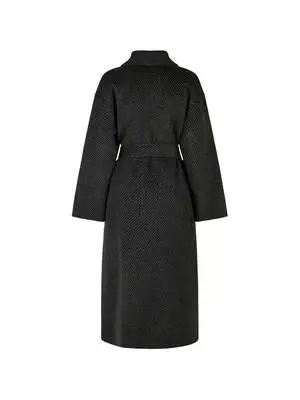 Emporio Armani Belted Diagonal-stripe Coat