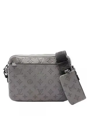 LOUIS VUITTON 2021-2026 Monogram Shadow Trio Messenger Crossbody Bag - Grey
