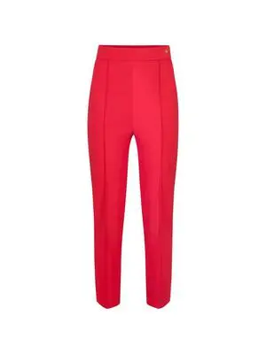 Elisabetta Franchi Technical Fabric Trousers - Red