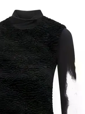 DARKPARK Joy Double-fabric Faux-astrakan & Jersey Top