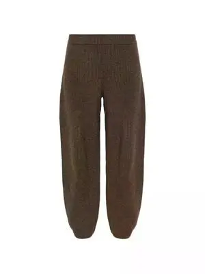 BY MALENE BIRGER Carmela Ribbed-knit Trousers - Brown