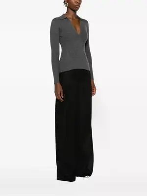 Max Mara Angel Ribbed-knit V-neck Sweater