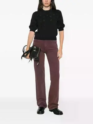 TWINSET Heart-pointelle Short-sleeve Sweater - Black
