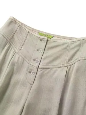 Shanghai Tang Embroidered Button-fastening Flared Trousers