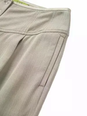 Shanghai Tang Embroidered Button-fastening Flared Trousers