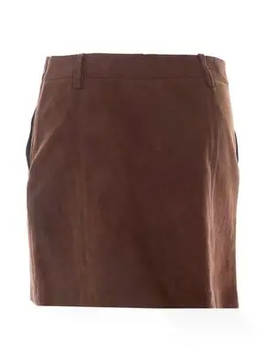 DUNST Minimalist Mini Skirt - Brown