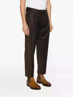 BRIGLIA 1949 Pleated Tapered Trousers - Brown