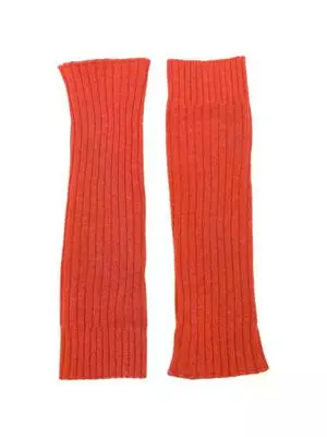 C.T.PLAGE Ribbed-knit Fingerless Gloves - Orange