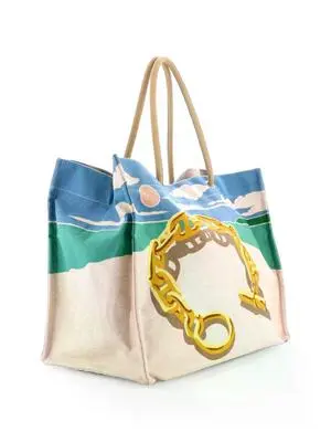 Hermès Beach Bag Printed Canvas Tote Bag