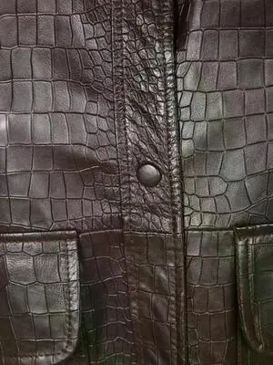 Federica Tosi 100% Coconut Print Leather Shirt Jacket