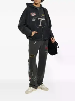 DUKE + DEXTER Dr4 Eat Dirt Graphic-print Zip-up Hoodie - Black