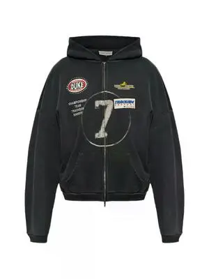 DUKE + DEXTER Dr4 Eat Dirt Graphic-print Zip-up Hoodie - Black