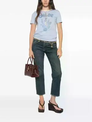 Chloé Logo-print Cactus T-shirt - Blue