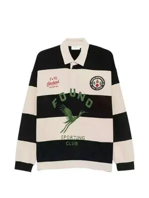 FOUND Bird Logo Striped Polo Shirt