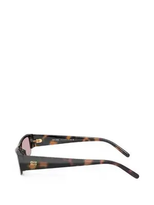 Miu Miu Tortoiseshell-effect Rectangle-frame Sunglasses