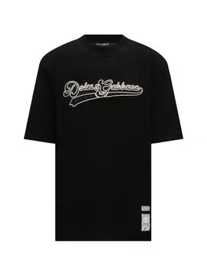 Dolce & Gabbana Cotton T-shirt With Embroidery - Black