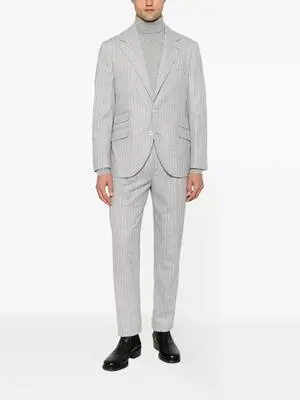 Brunello Cucinelli Pinstripe-pattern Single-breasted Suit - Grey