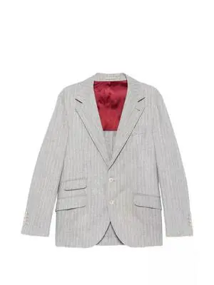 Brunello Cucinelli Pinstripe-pattern Single-breasted Suit - Grey