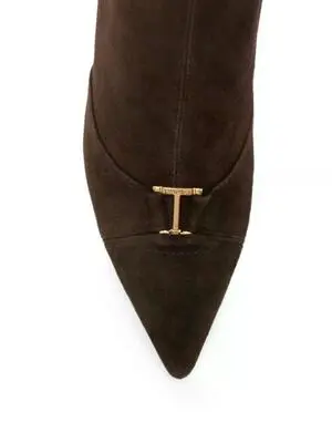 TWINSET Logo-plaque Suede Ankle Boots