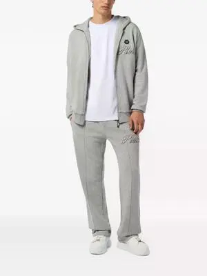 Philipp Plein Logo-embroidered Zip-up Hoodie