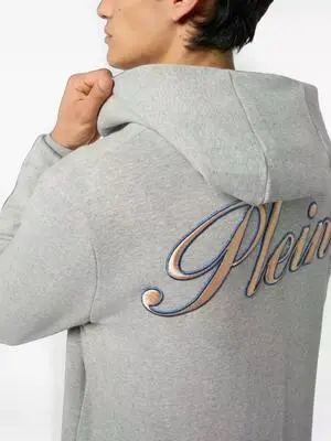 Philipp Plein Logo-embroidered Zip-up Hoodie
