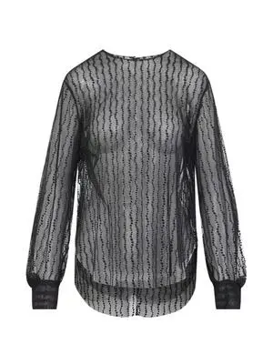 Alberta Ferretti Embroidered Mesh Top