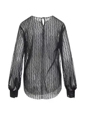 Alberta Ferretti Embroidered Mesh Top