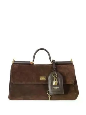 Dolce & Gabbana Medium My Sicily Handbag In Split And Smooth Calfskin - Brown