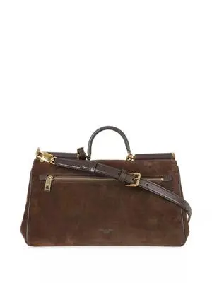 Dolce & Gabbana Medium My Sicily Handbag In Split And Smooth Calfskin - Brown