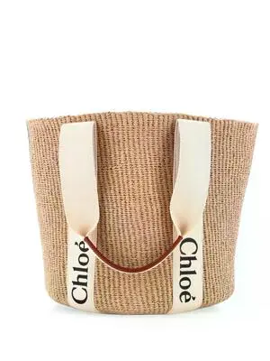 Chloé X Mifuko Woody Tote Raffia Large Bucket Bag - Neutrals