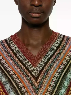 Etro Geometric-pattern V-neck Sweater