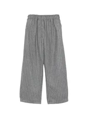 THELATEST Pinstripe Wide-leg Trousers - Grey